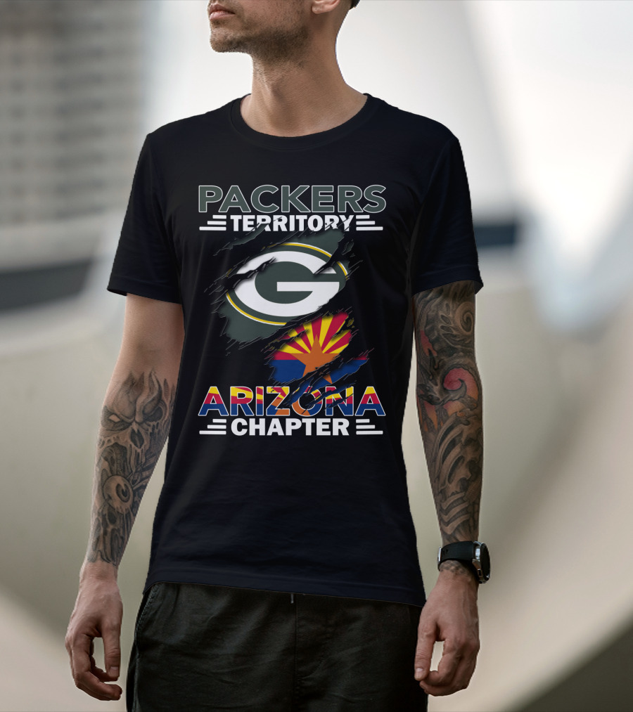 Packers Territory Arizona Chapter Green Bay Packers Logo Arizona Flag T-Shirt