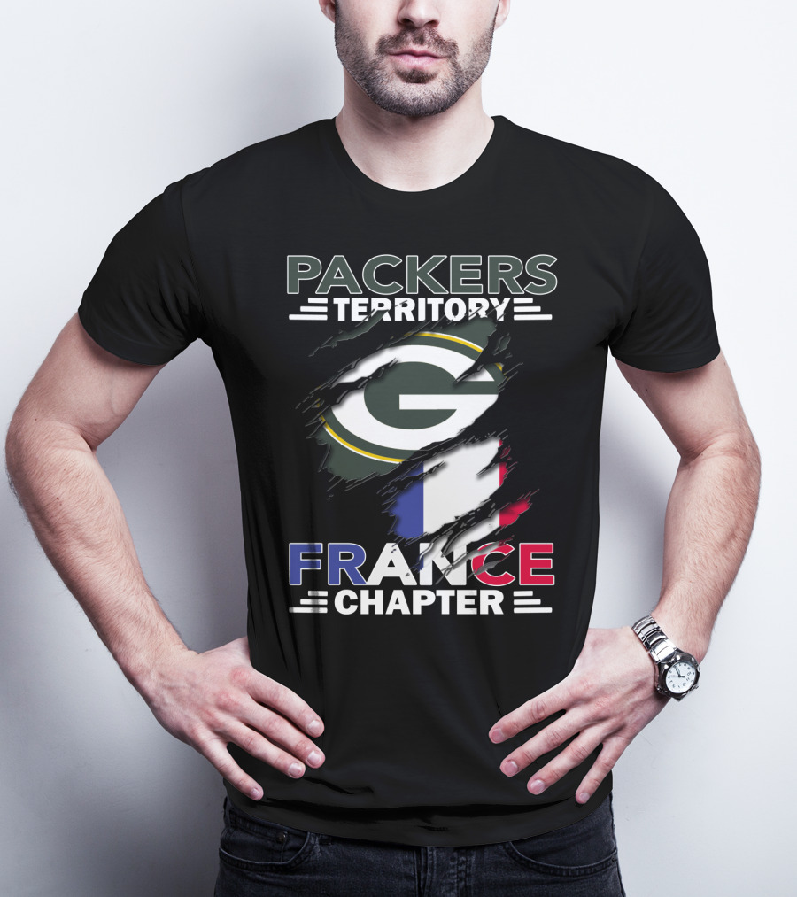 Packers Territory France Chapter Green Bay Logo French Flag T-Shirt