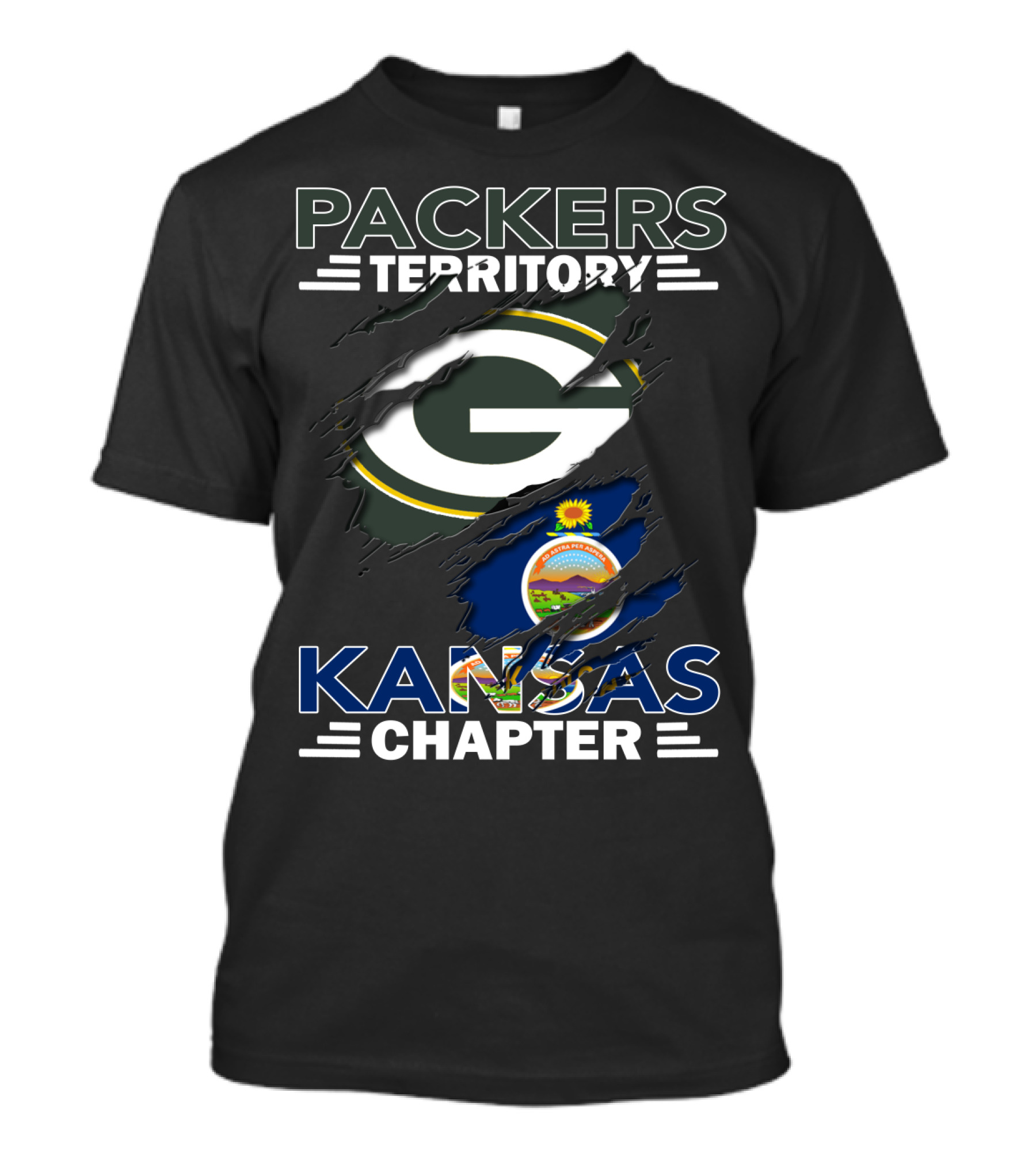 Packers Territory Kansas Chapter Green Bay Football Fans Of Kansas T-Shirt