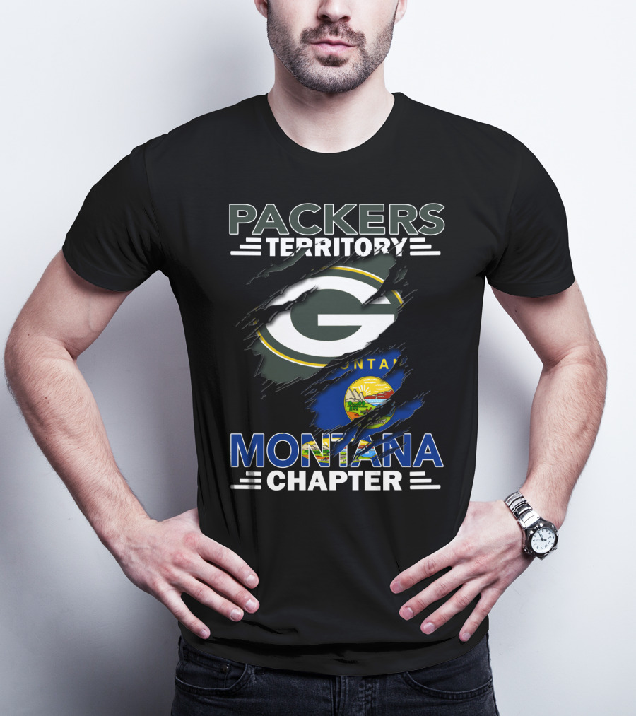 Packers Territory Montana Chapter Football Flag Hybrid T-Shirt
