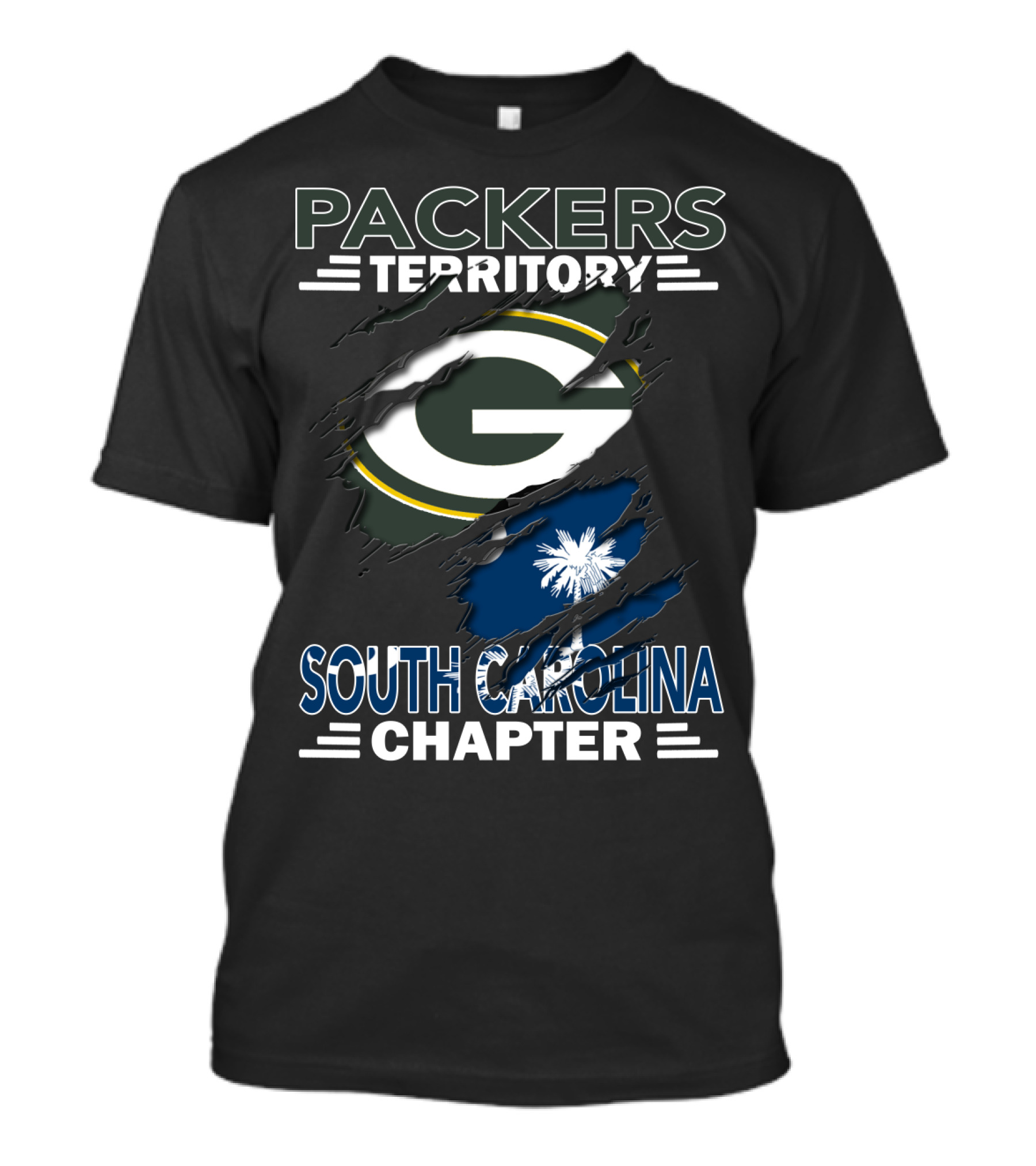 Packers Territory South Carolina Chapter Green Bay Packers Logo And South Carolina Flag T-Shirt