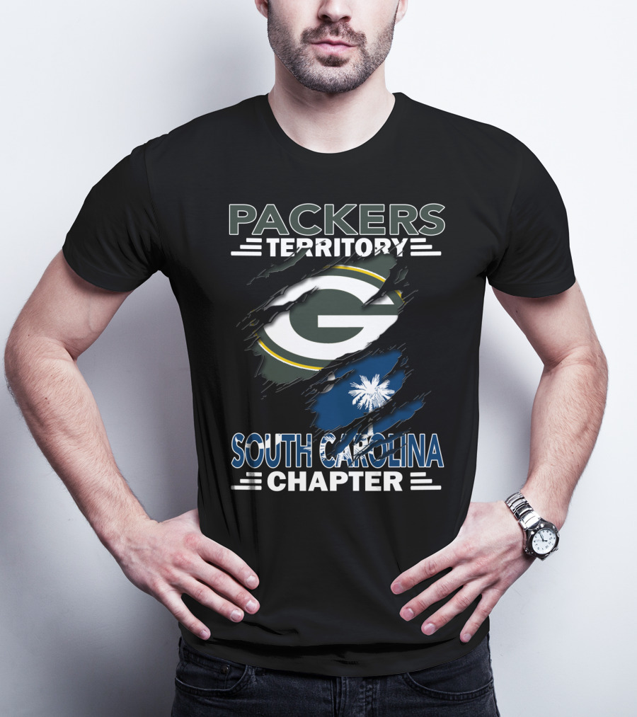 Packers Territory South Carolina Chapter Green Bay Packers Logo And South Carolina Flag T-Shirt