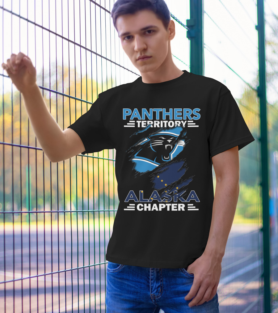 Panthers Territory Alaska Chapter Carolina Logo With Alaska Flag Elements T-Shirt