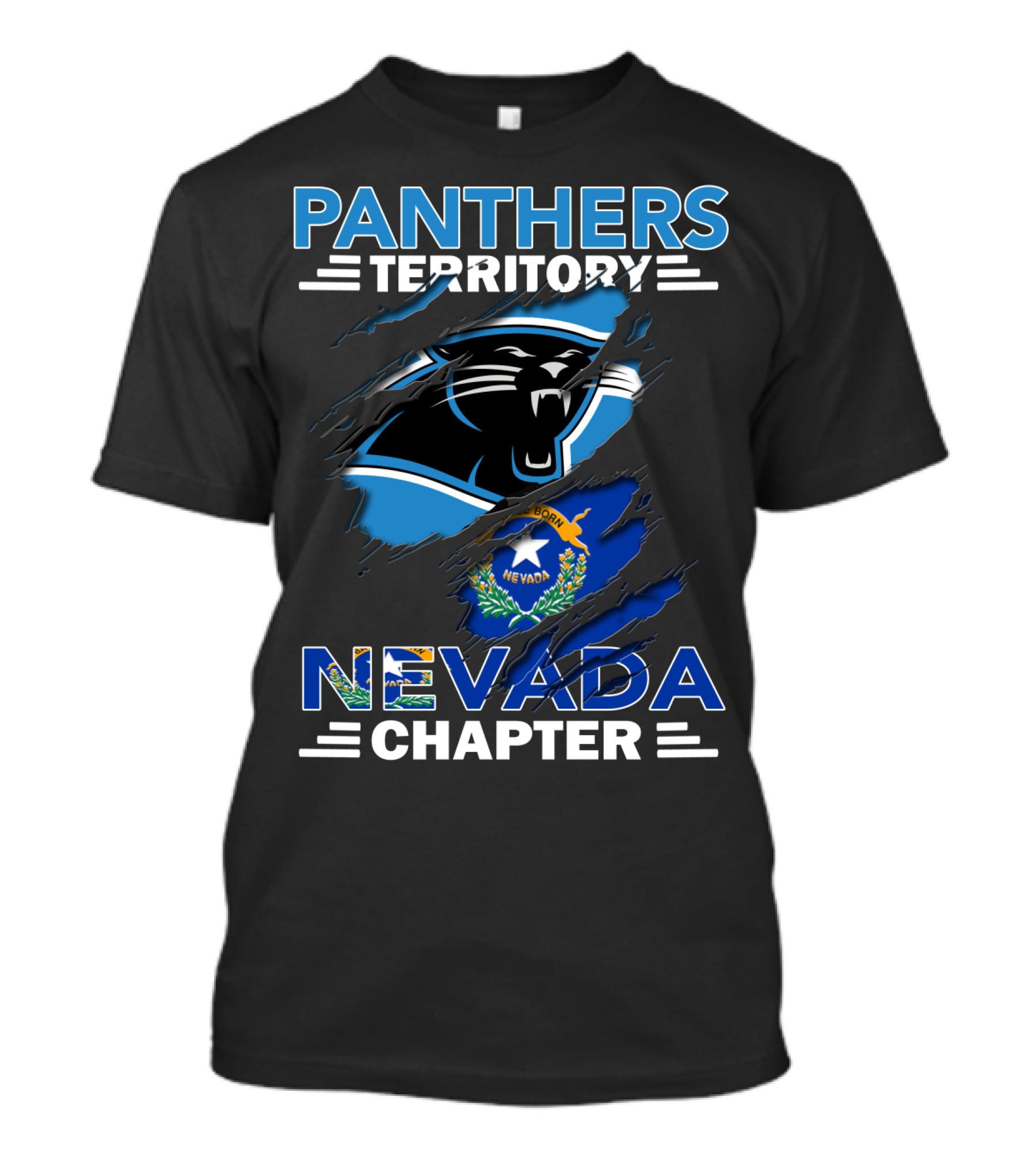 Panthers Territory Nevada Chapter Logo With Nevada State Flag T-Shirt