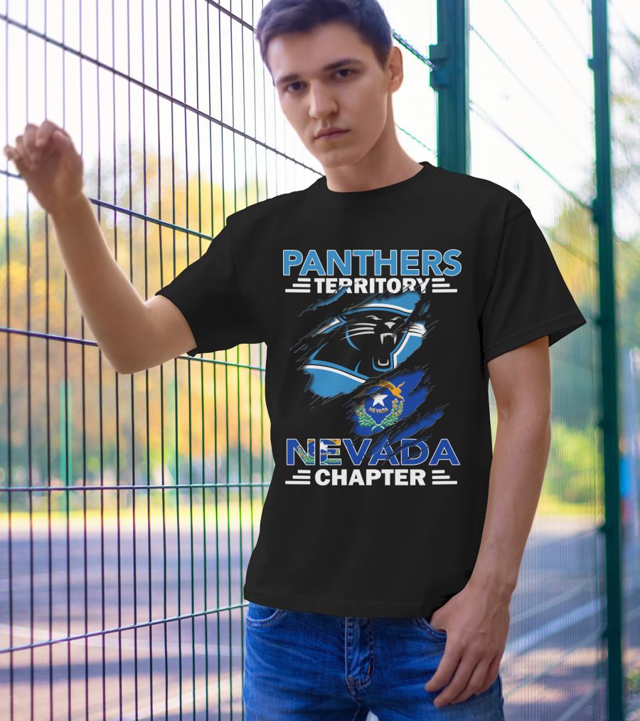 Panthers Territory Nevada Chapter Logo With Nevada State Flag T-Shirt