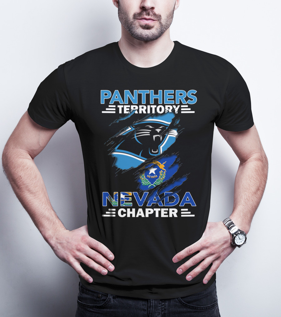 Panthers Territory Nevada Chapter Logo With Nevada State Flag T-Shirt
