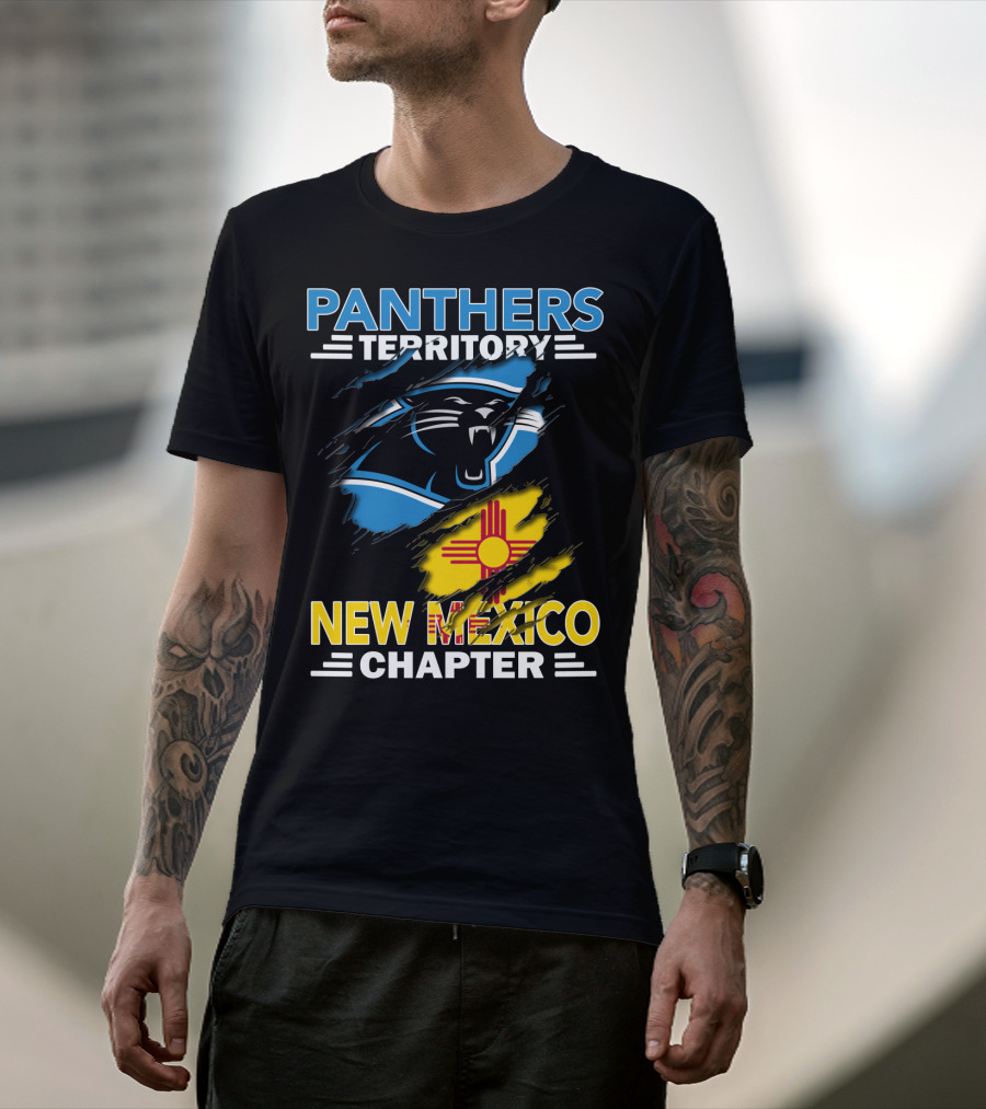 Panthers Territory New Mexico Chapter Zia Symbol Blue Black Panther T-Shirt