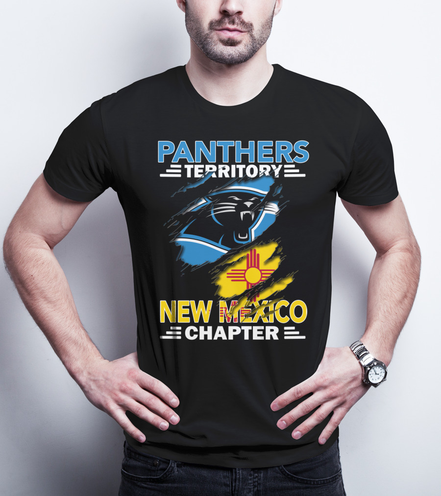 Panthers Territory New Mexico Chapter Zia Symbol Blue Black Panther T-Shirt