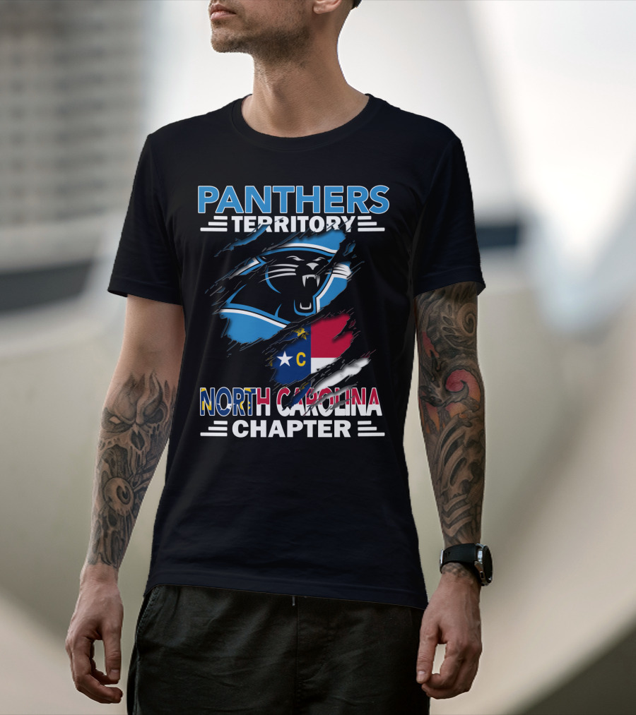 Panthers Territory North Carolina Chapter Flag And Logo Integration T-Shirt