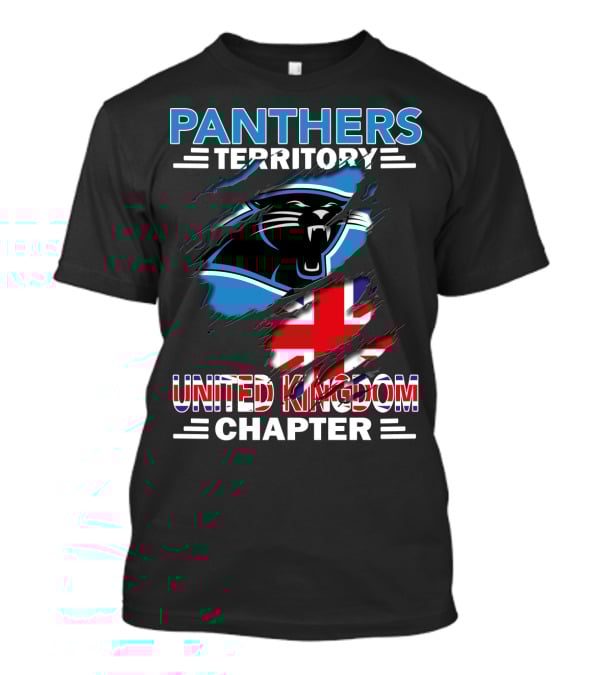 Panthers Territory United Kingdom Chapter British Flag And Panther T-Shirt