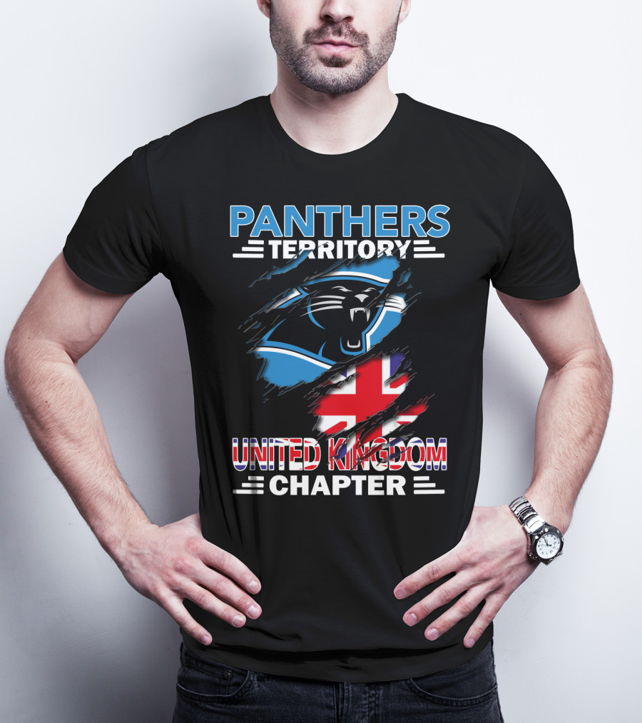 Panthers Territory United Kingdom Chapter British Flag And Panther T-Shirt