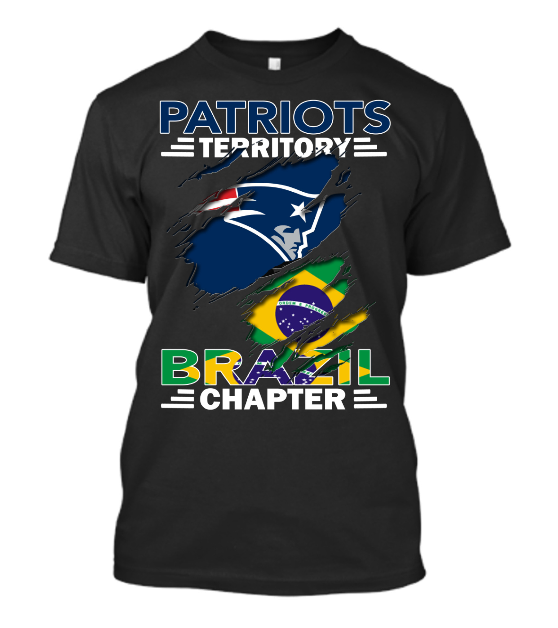 Patriots Territory Brazil Chapter New England Patriots Fan Club Brazil Flag T-Shirt