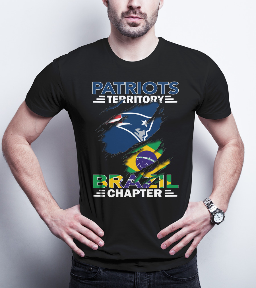 Patriots Territory Brazil Chapter New England Patriots Fan Club Brazil Flag T-Shirt