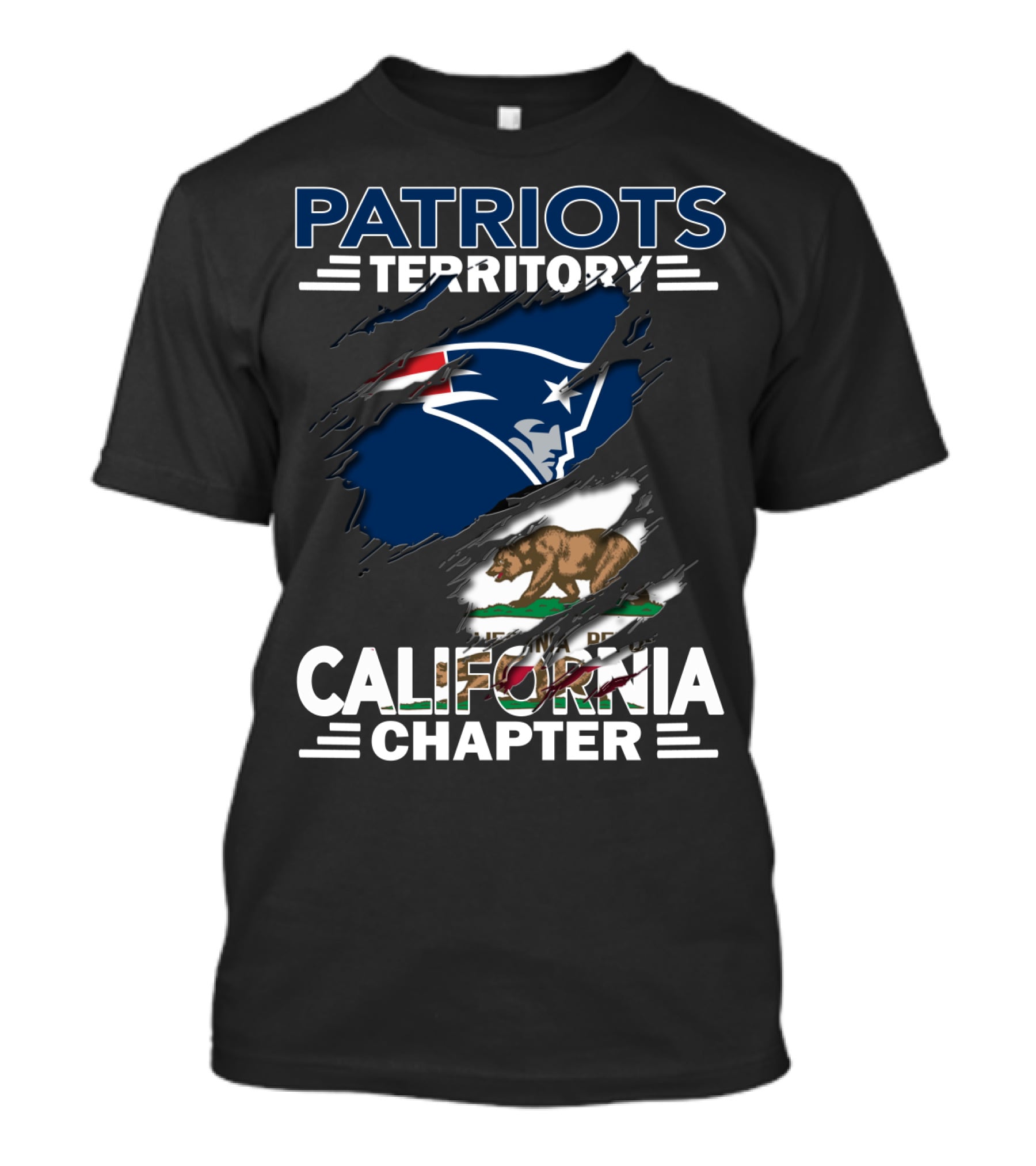 Patriots Territory California Chapter Sports Team Fan Club T-Shirt