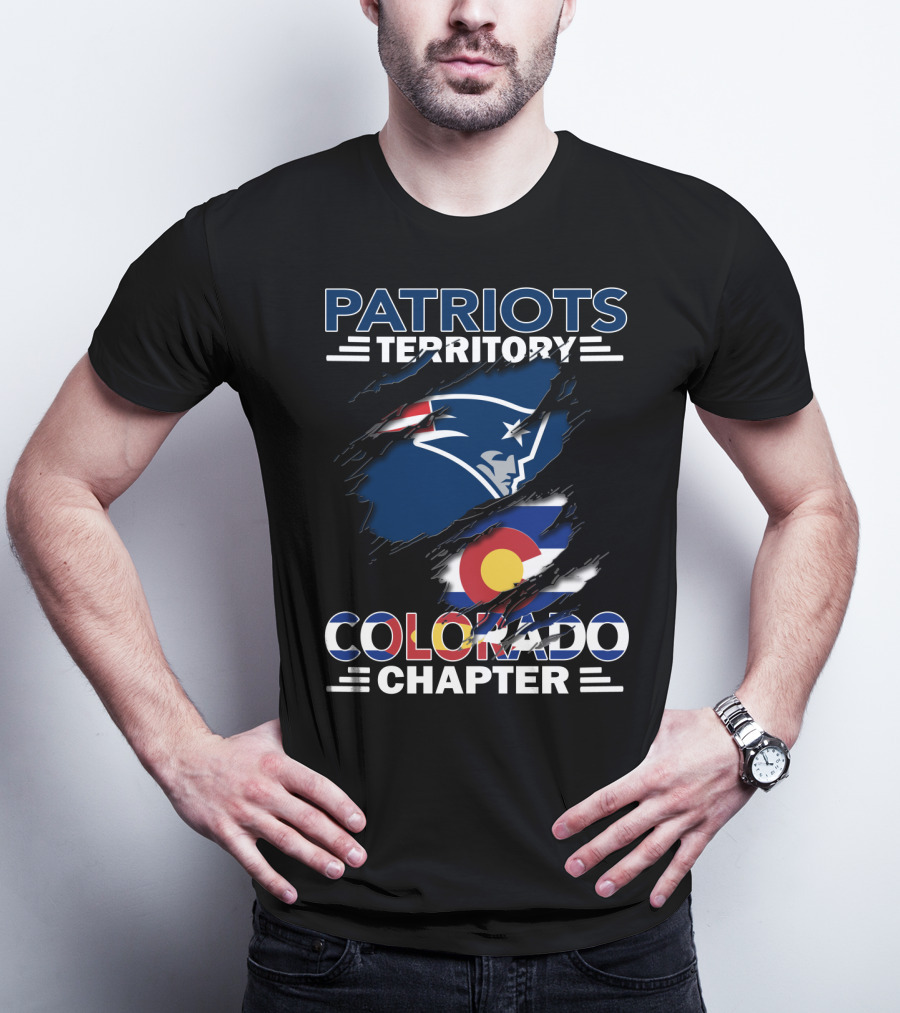 Patriots Territory Colorado Chapter New England Patriots Logo Colorado Flag T-Shirt