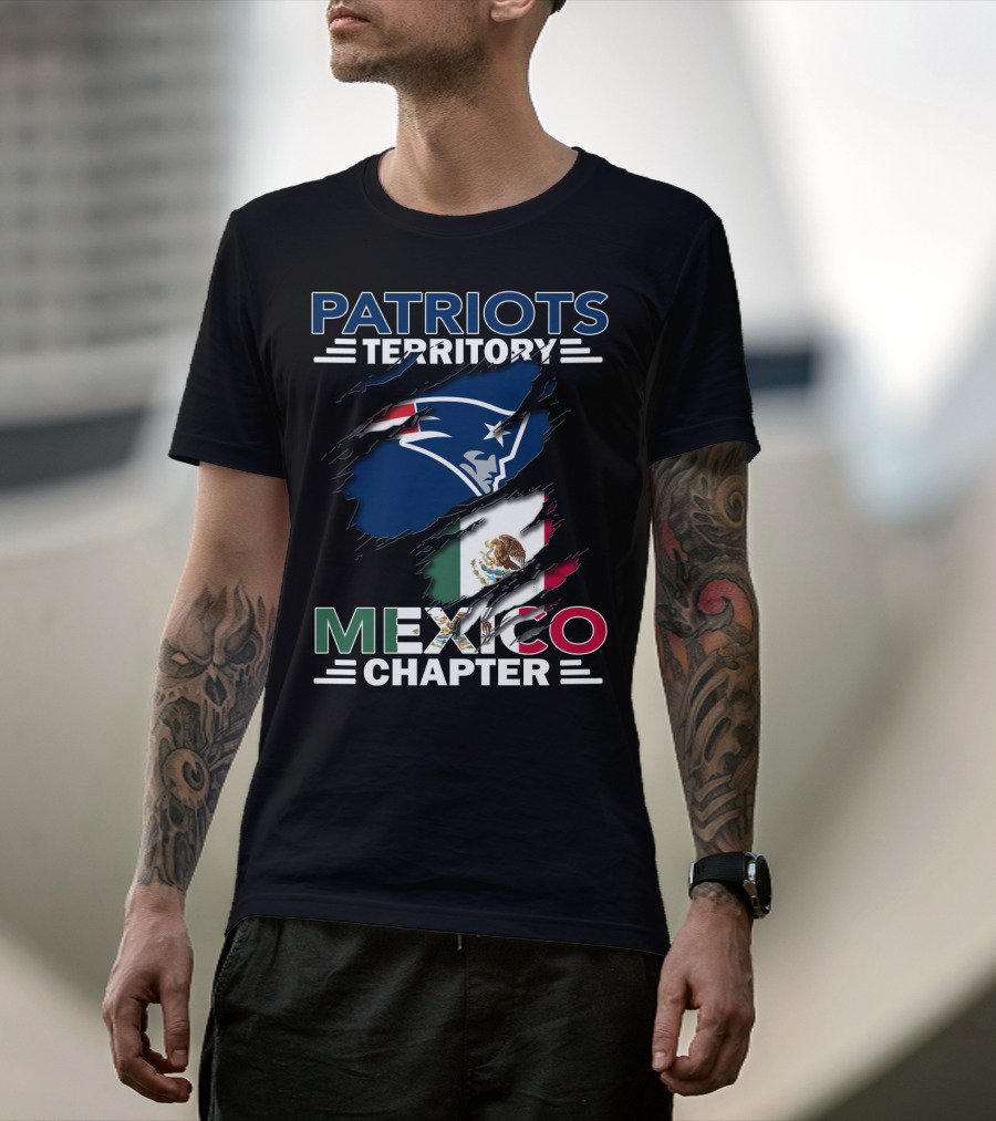 Patriots Territory Logo With Mexico Flag Chapter T-Shirt