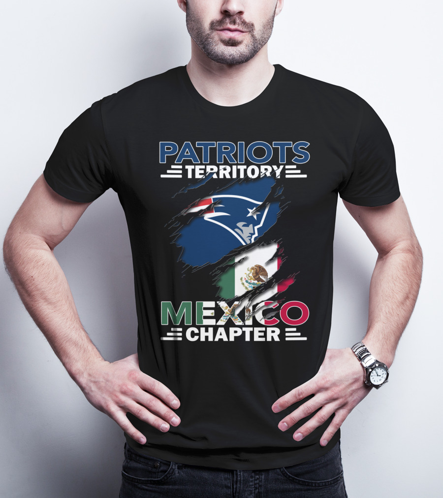 Patriots Territory Logo With Mexico Flag Chapter T-Shirt