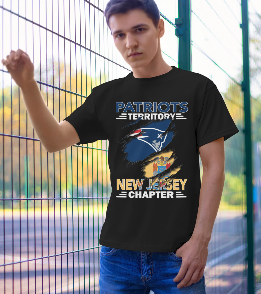 Patriots Territory New Jersey Chapter NFL Team Local Supporters T-Shirt