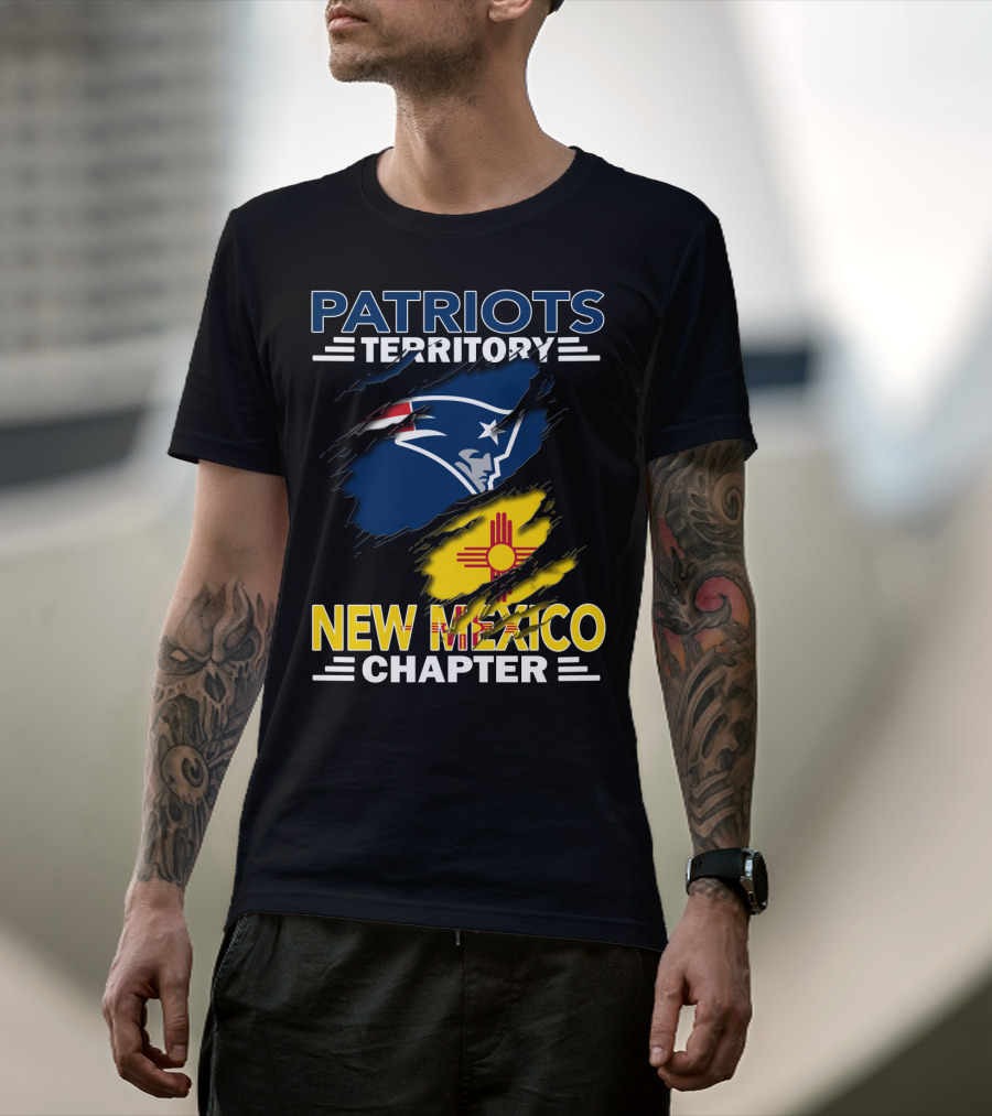 Patriots Territory New Mexico Chapter Patriots Head Logo And New Mexico Flag T-Shirt