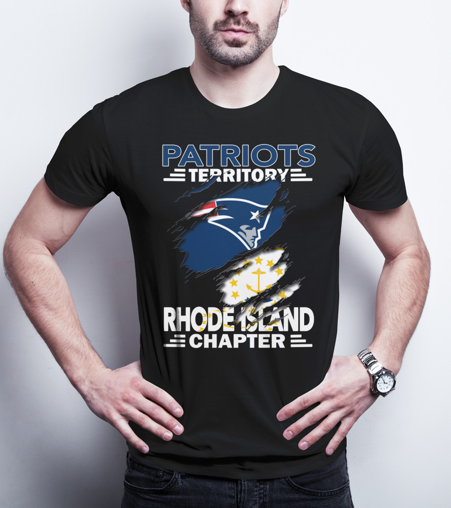 Patriots Territory Rhode Island Chapter Patriots Logo And Rhode Island Flag Elements T-Shirt