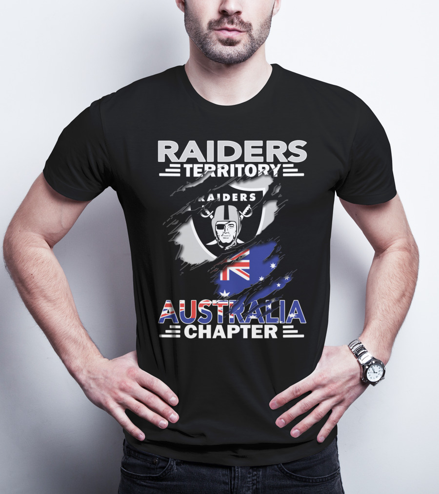 Raiders Territory Australia Chapter Australian Flag And Raiders T-Shirt