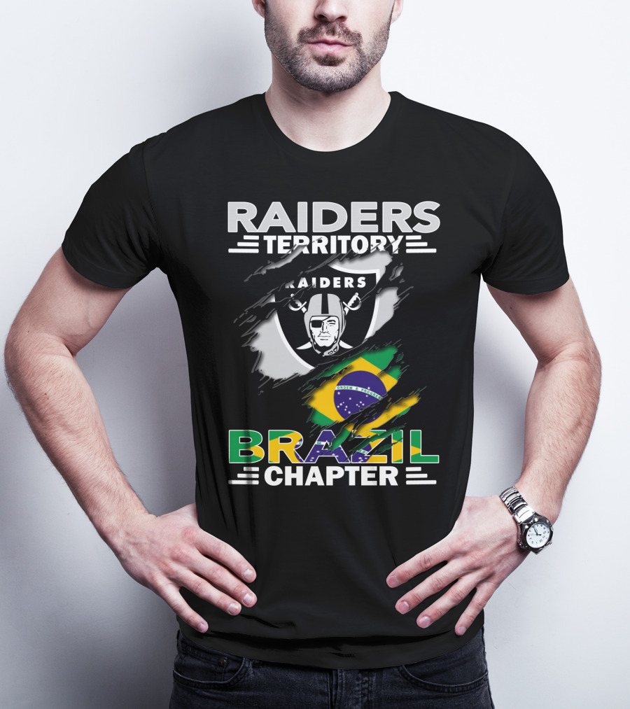 Raiders Territory Brazil Chapter Raiders Logo Brazil Flag T-Shirt