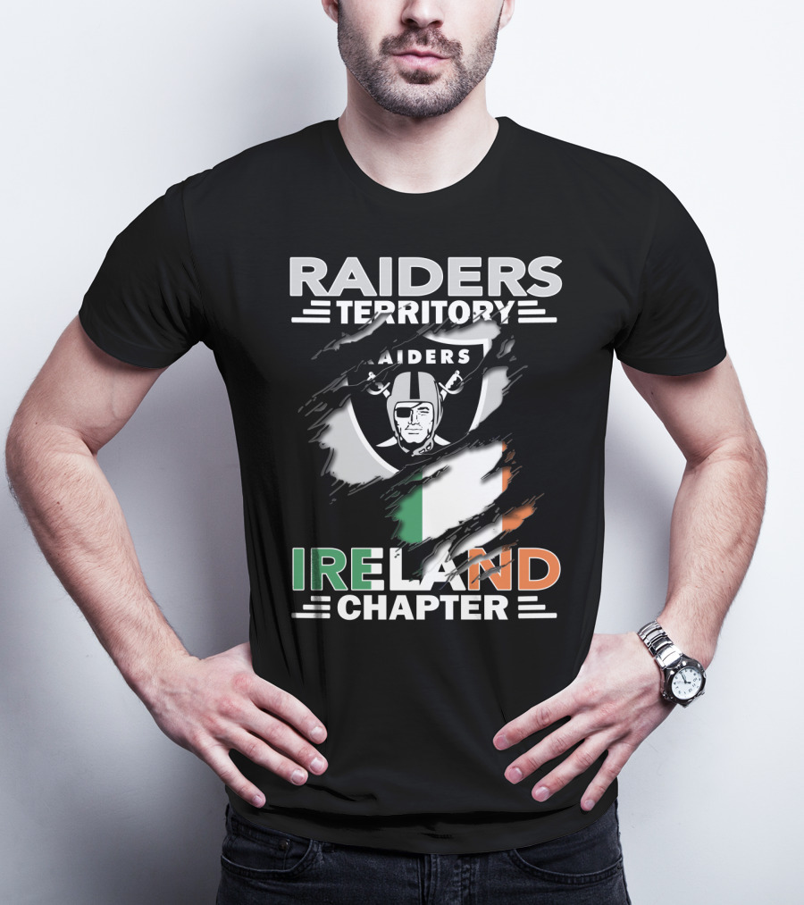 Raiders Territory Ireland Chapter Shield With Irish Flag T-Shirt