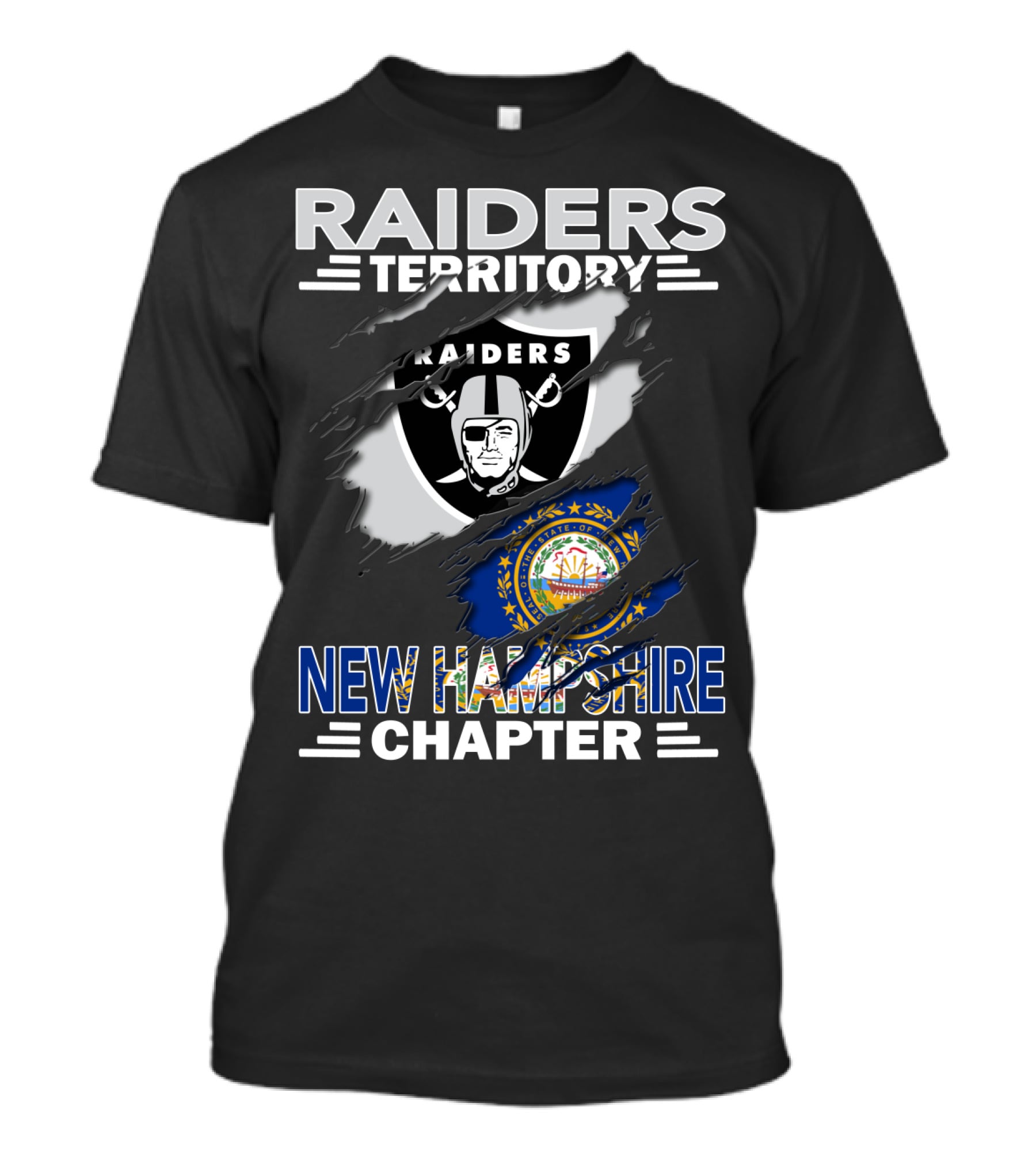 Raiders Territory New Hampshire Chapter Flag Emblem T-Shirt