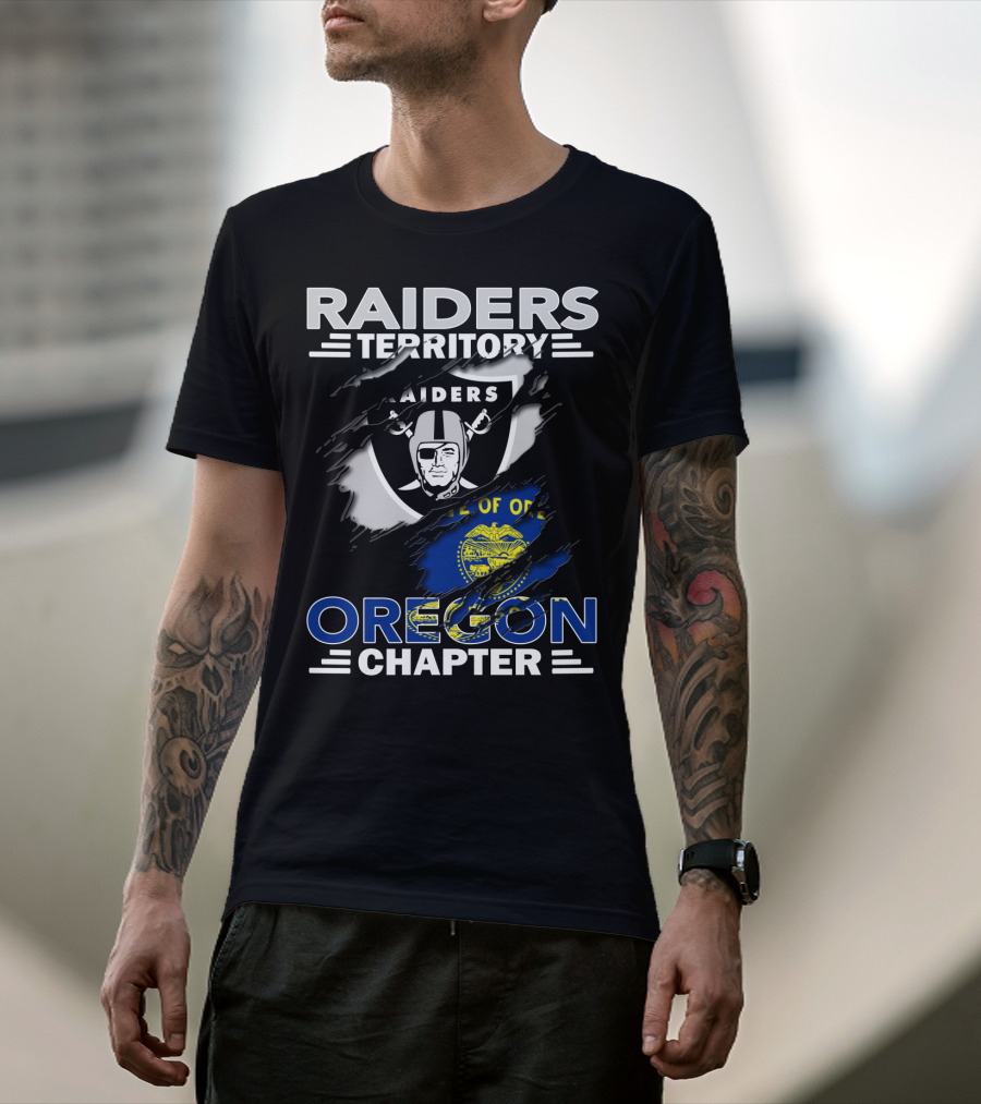 Raiders Territory Oregon Chapter State Of Oregon Flag T-Shirt