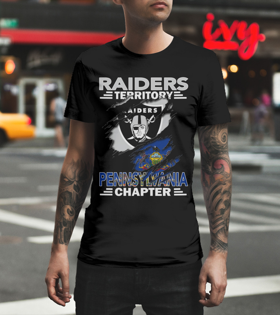 Raiders Territory Pennsylvania Chapter Flag And Logo Mashup T-Shirt