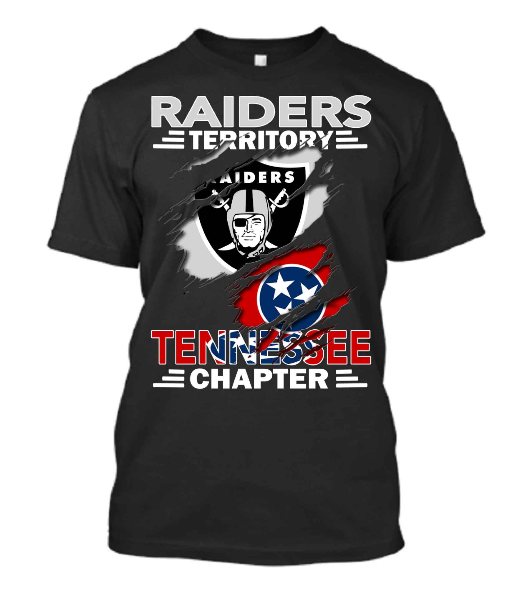 Raiders Territory Tennessee Chapter American Football Fan Emblem T-Shirt