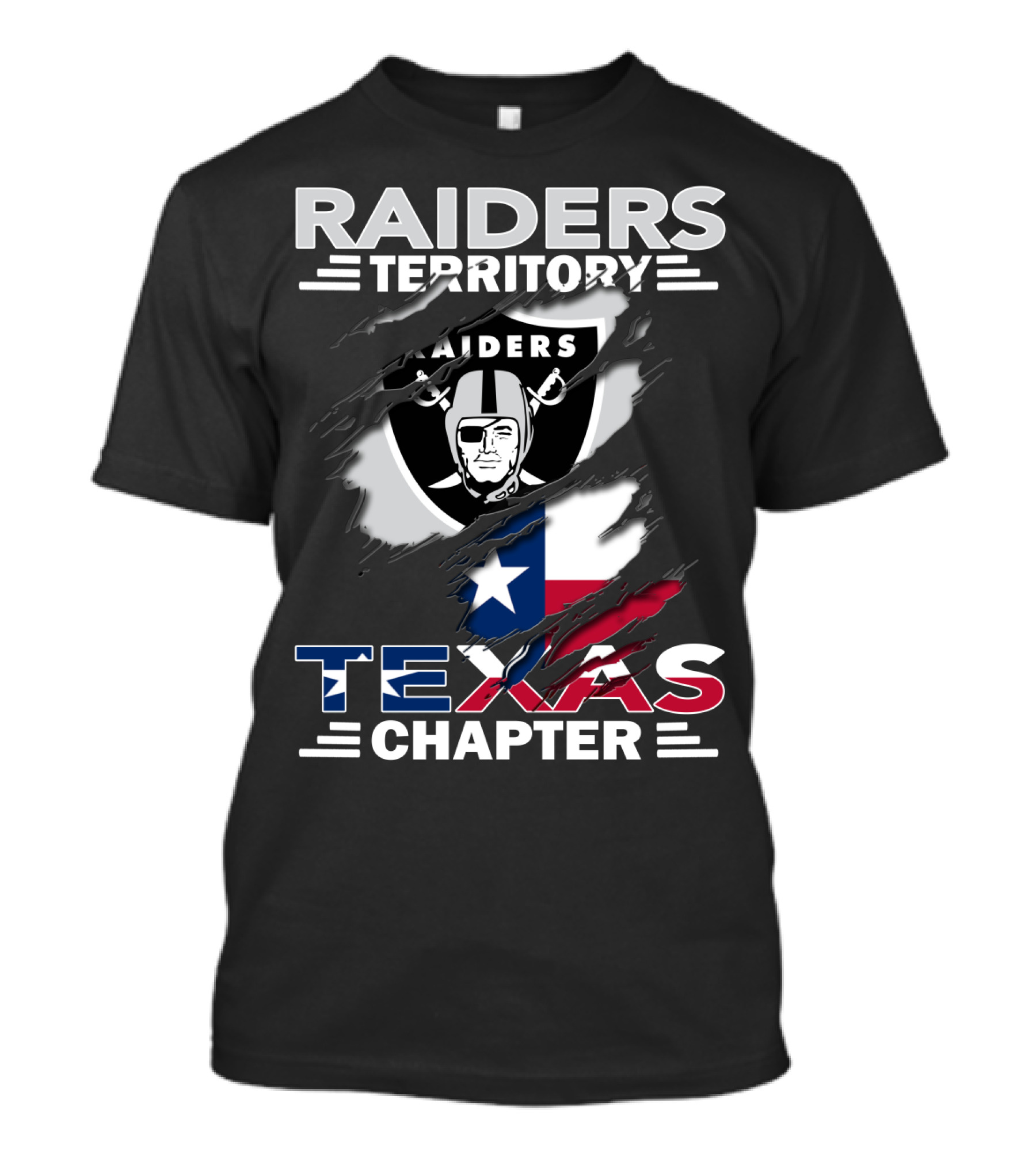Raiders Territory Texas Chapter Flag And Shield Emblem T-Shirt