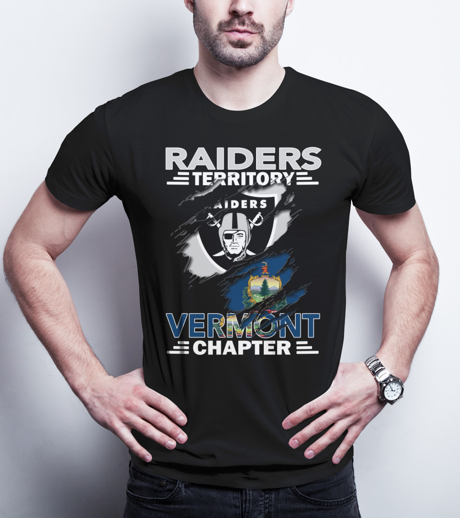 Raiders Territory Vermont Chapter Shield And Vermont Emblem T-Shirt