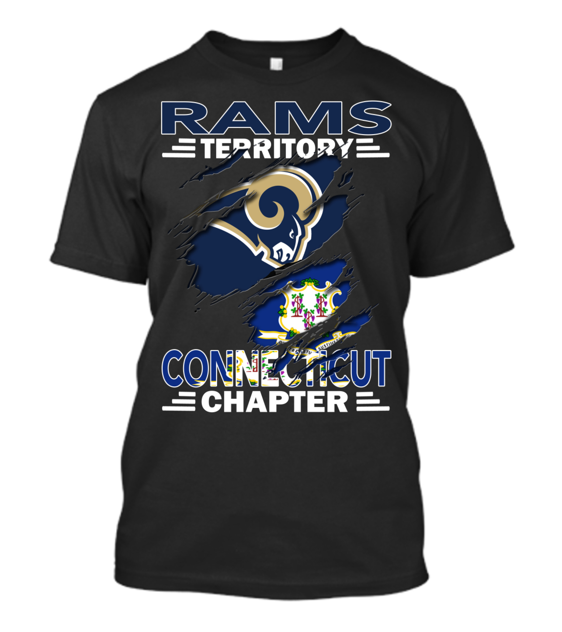Rams Territory Connecticut Chapter NFL Team Fan Emblem T-Shirt