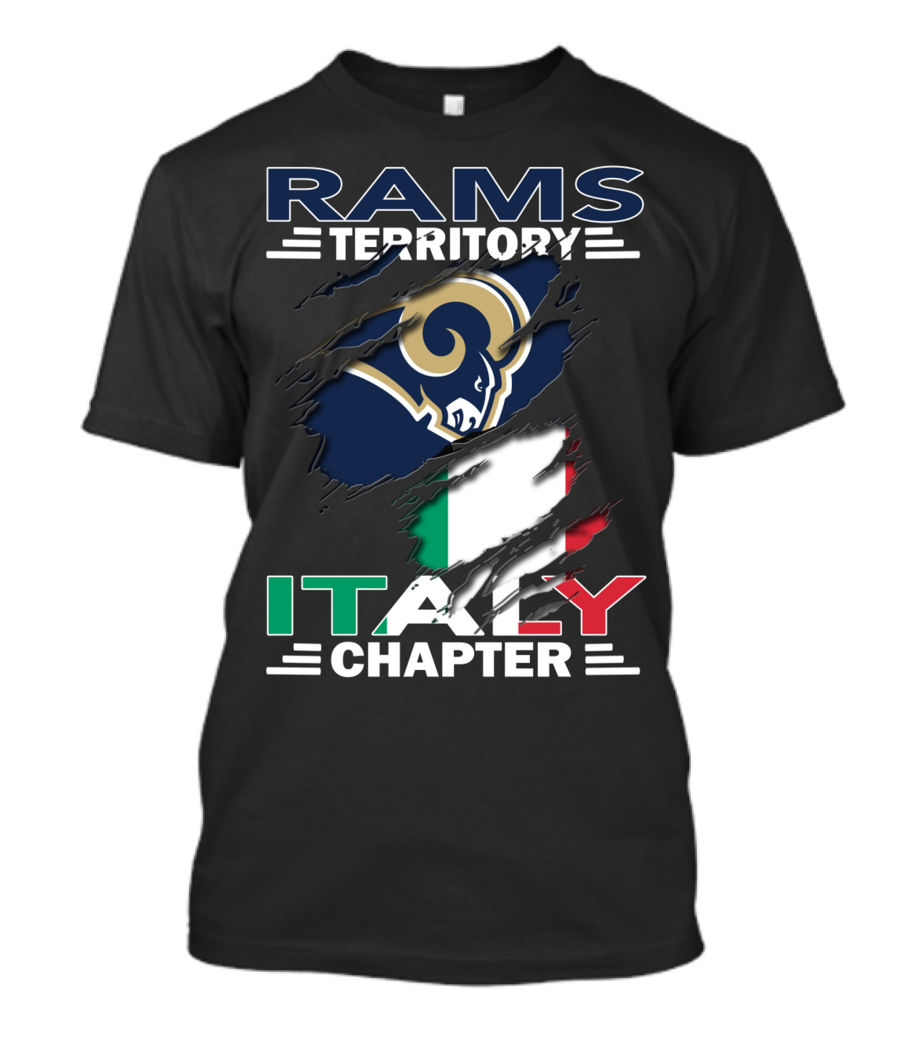 Rams Territory Italy Chapter NFL Team Italia Flag T-Shirt