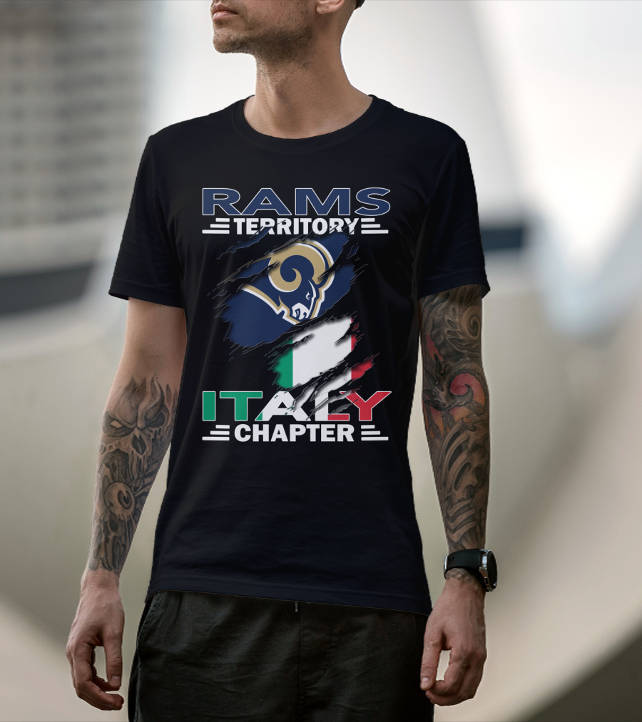 Rams Territory Italy Chapter NFL Team Italia Flag T-Shirt