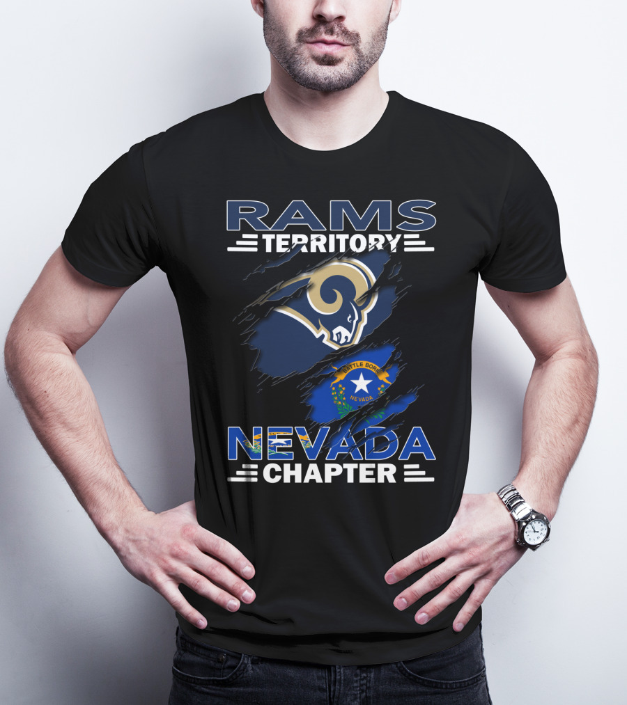 Rams Territory Nevada Chapter Battle Born Flag Integration T-Shirt