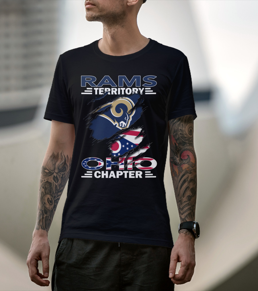 Rams Territory Ohio Chapter NFL Team Ohio Flag Fan Edition T-Shirt