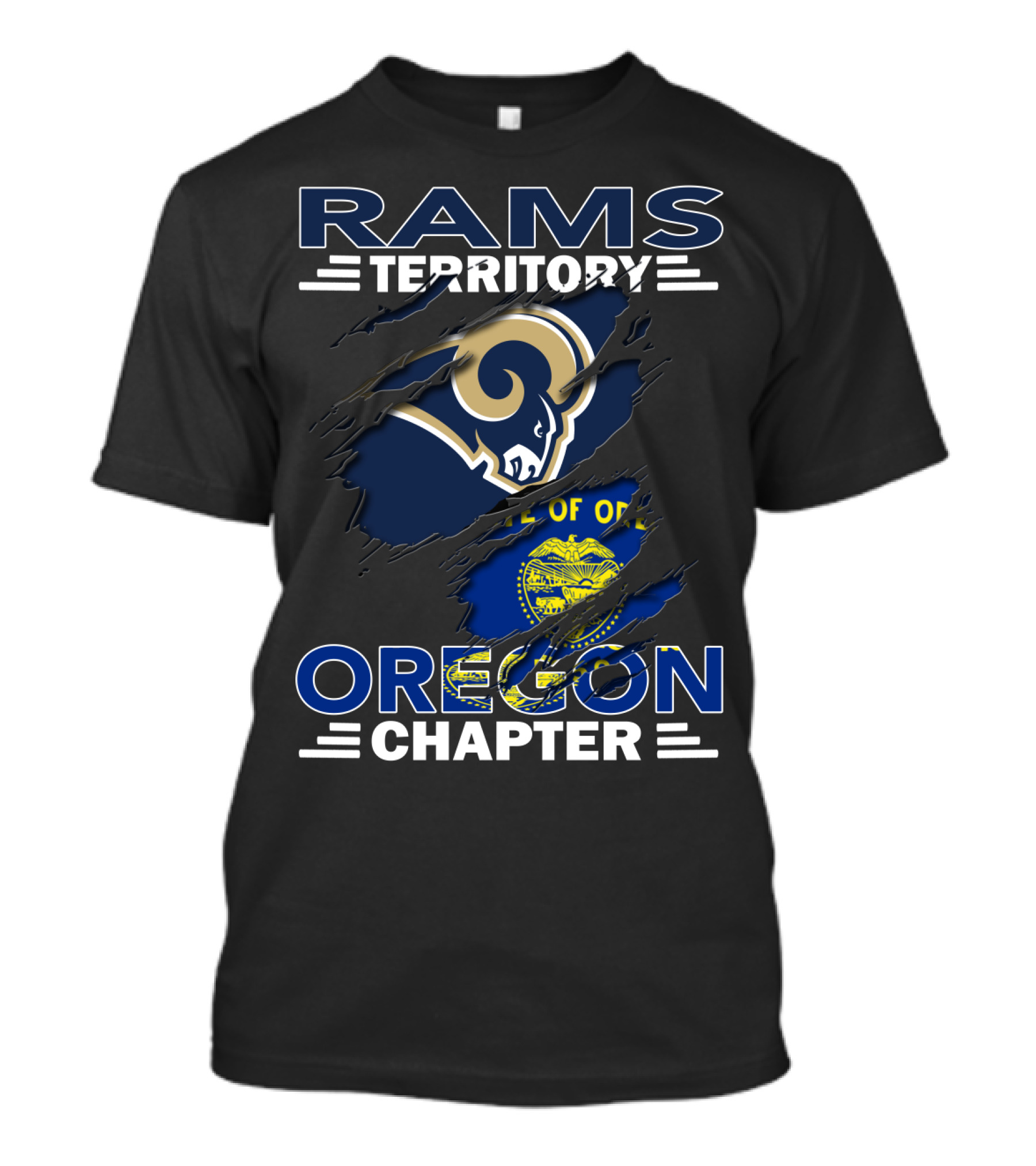 Rams Territory Oregon Chapter State Flag And Team T-Shirt