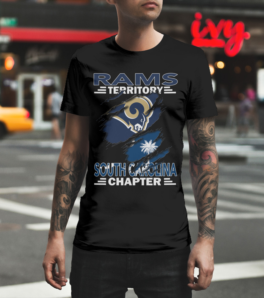Rams Territory South Carolina Chapter With Rams Logo And State Flag Elements T-Shirt