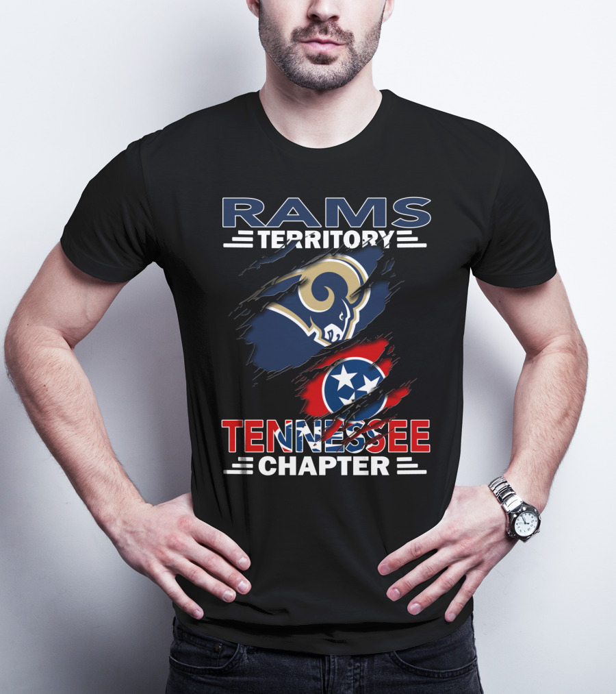 Rams Territory Tennessee Chapter NFL Rams Logo Tennessee State Flag T-Shirt