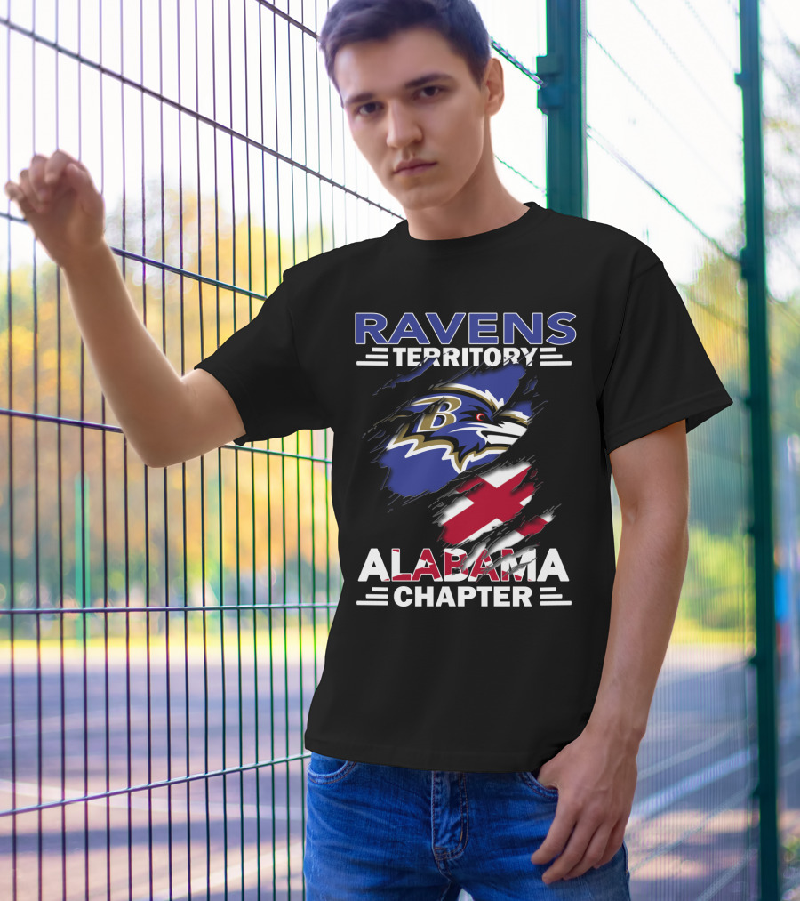 Ravens Territory Alabama Chapter NFL Football Fanbase T-Shirt