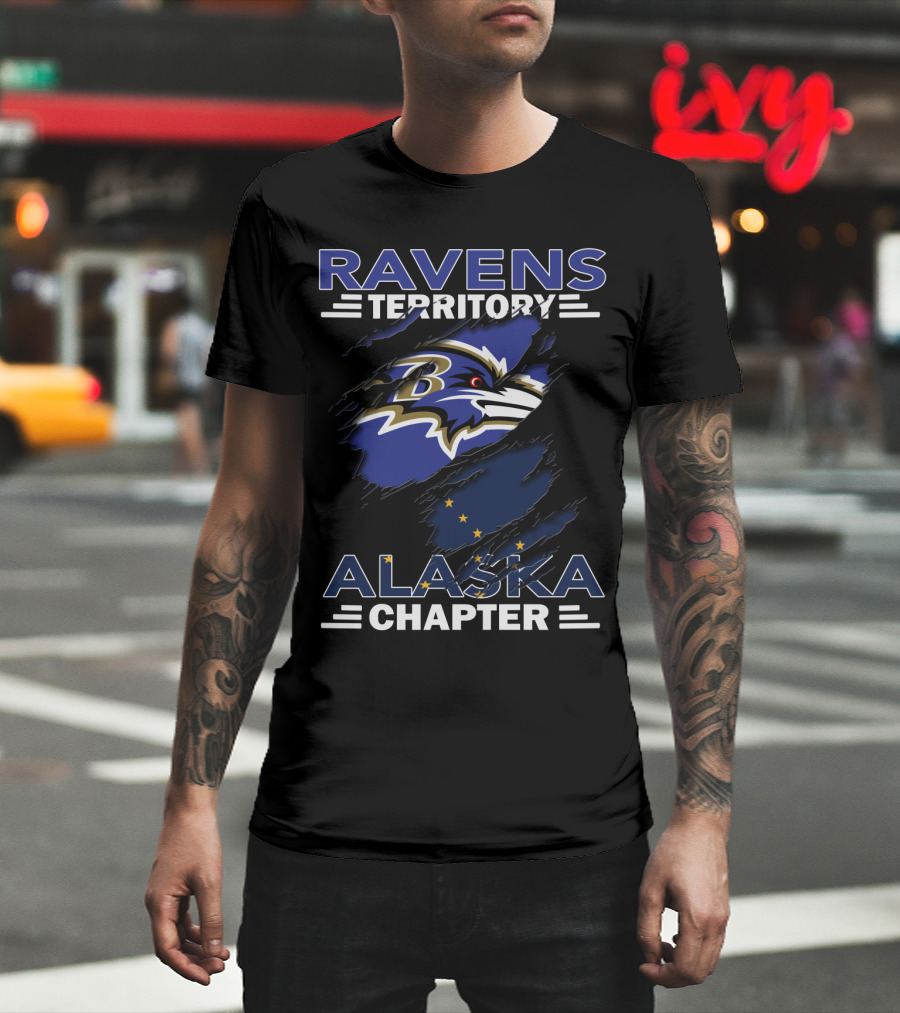 Ravens Territory Alaska Chapter Ravens Logo Alaska Flag Elements T-Shirt