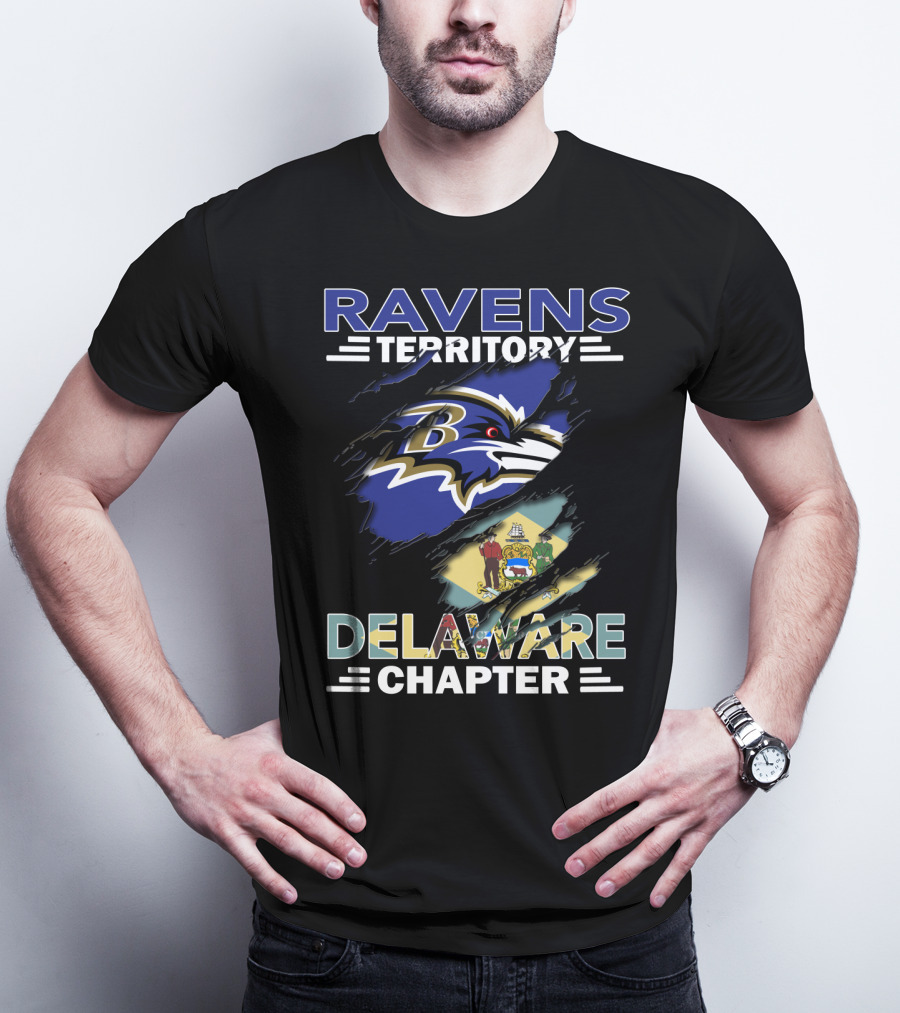 Ravens Territory Delaware Chapter Baltimore Ravens Flag T-Shirt