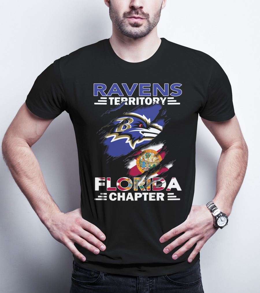 Ravens Territory Florida Chapter Logo With State Flag Elements T-Shirt