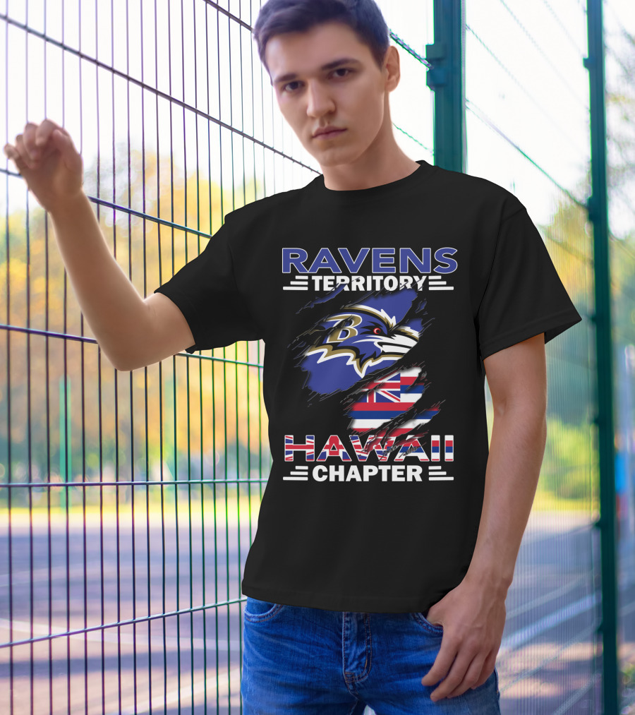 Ravens Territory Hawaii Chapter Baltimore Ravens Hawaii Flag Integration T-Shirt