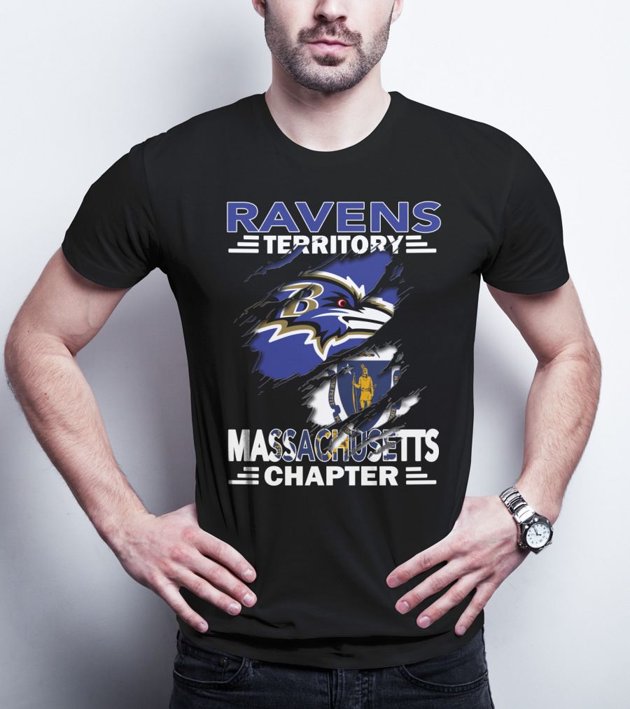 Ravens Territory Baltimore Logo Massachusetts Chapter T-Shirt