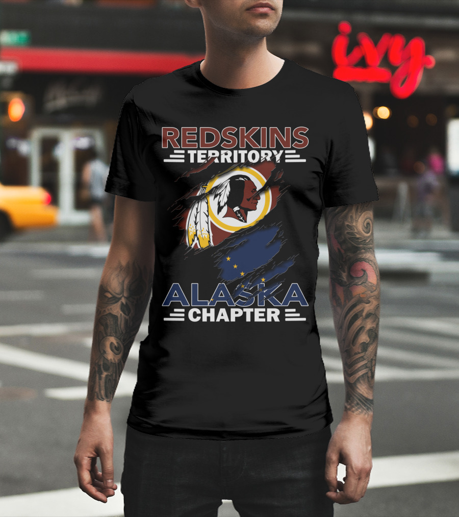 Redskins Territory Alaska Chapter Nfl Logo With Alaska Flag T-Shirt