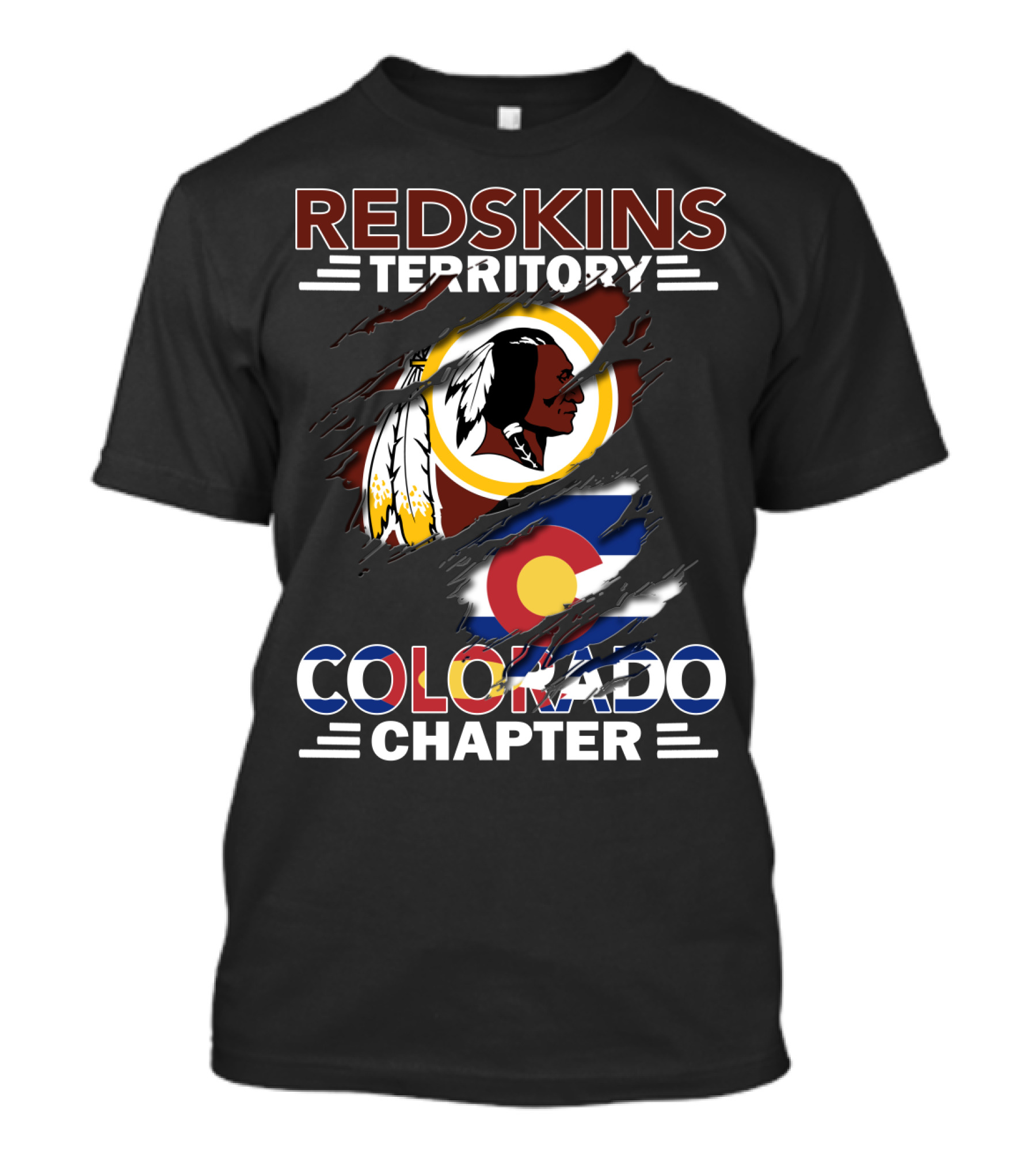 Redskins Territory Colorado Chapter Iconic Team Logo And State Pride T-Shirt