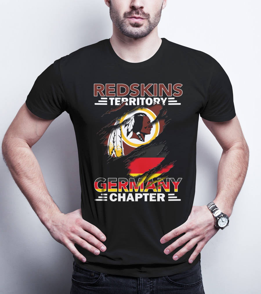 Redskins Territory Germany Chapter Football Fan Logo With Flag T-Shirt